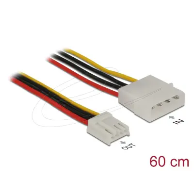 DELOCK Power Cable 4 pin male > 4 pin floppy female 60cm 83822 - Kábel ...