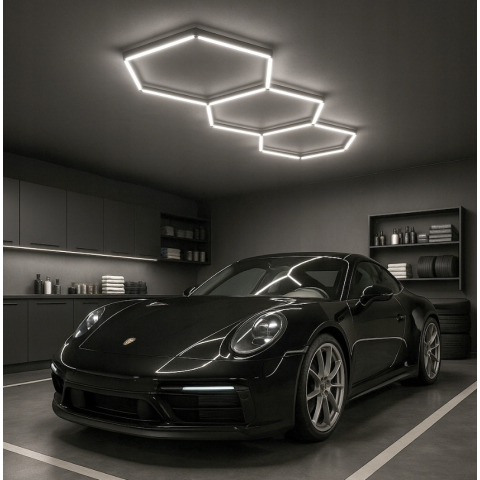 Hexagon LED hatszögletű mennyezeti panel világítás garázsműhely és ...