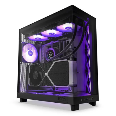 NZXT H6 Flow RGB (2023) fekete (táp nélküli) ablakos ATX ház ...